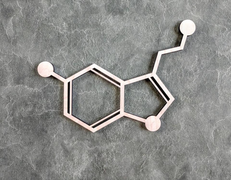 Serotonin Wall Decor, Contemporary Molecule Art, Happy Chemical Wall ...