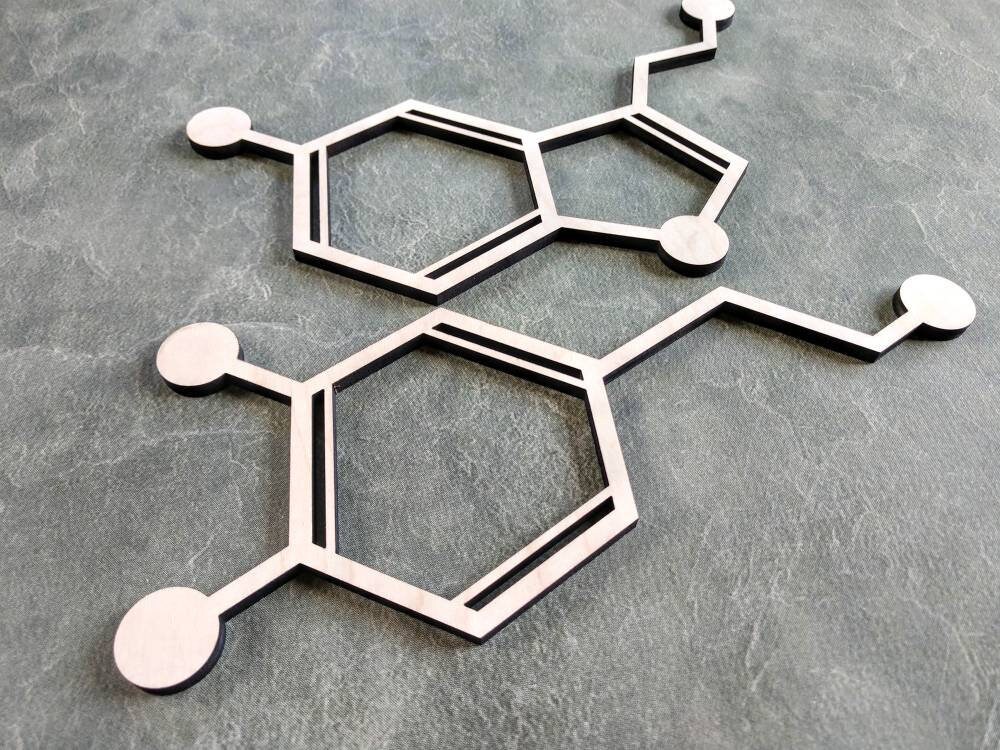 Dopamine & Serotonin Molecules, Happy Chemical Wall Decor, Psychology ...