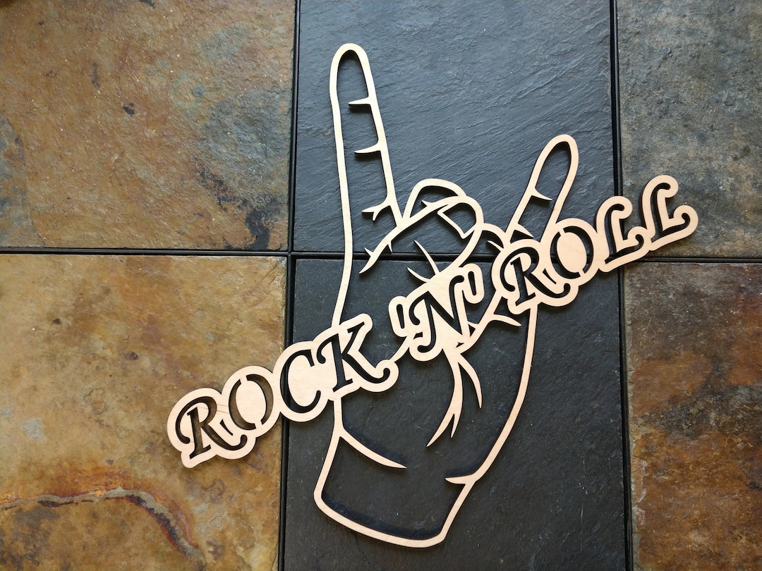 Rock and Roll, Rock and Roll Hand Sign, Rock and Roll Wall Decor, Wall ...