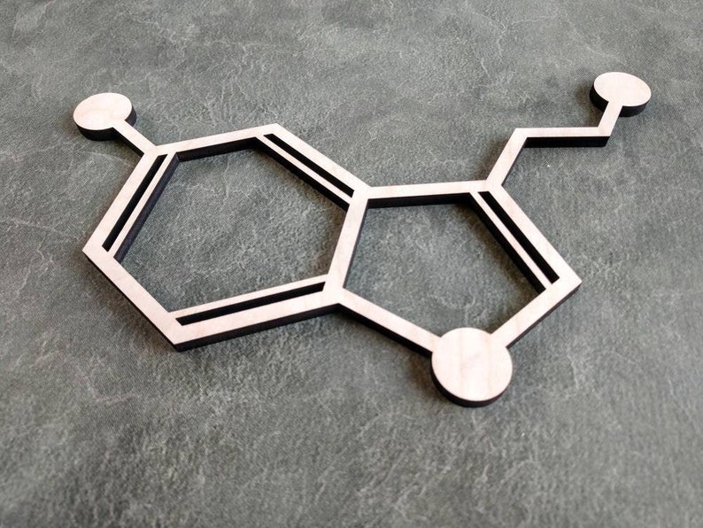 Serotonin Wall Decor, Contemporary Molecule Art, Happy Chemical Wall ...