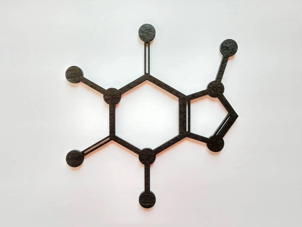 Wall Decor Caffeine Molecule Coffee Wall Decor Cafe Art Minimalist ...