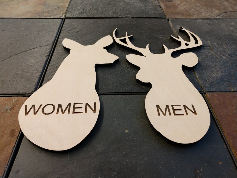 Restroom Signs, Buck and Doe - Etsy