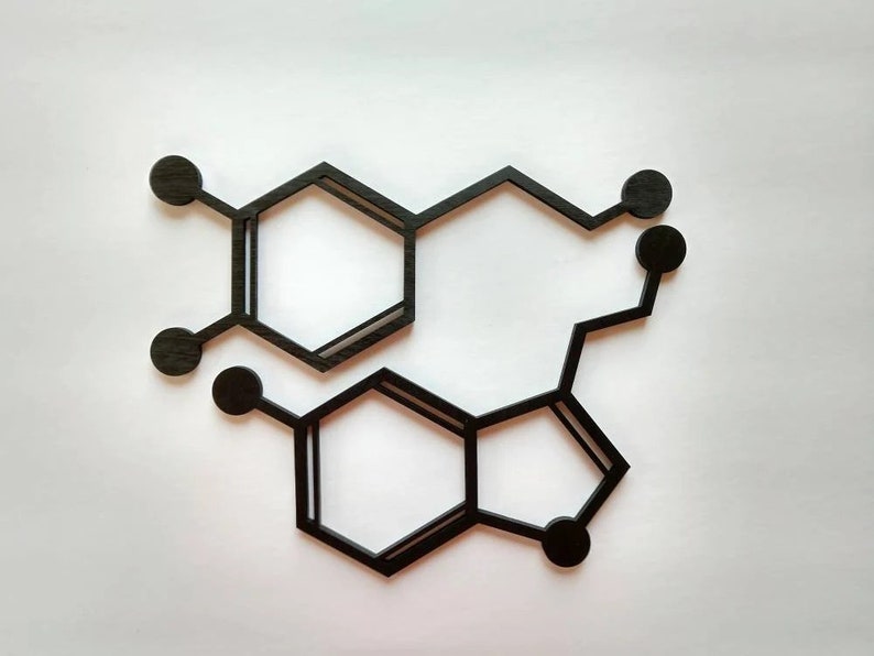 Dopamine & Serotonin Molecules, Happy Chemical Wall Decor, Psychology ...