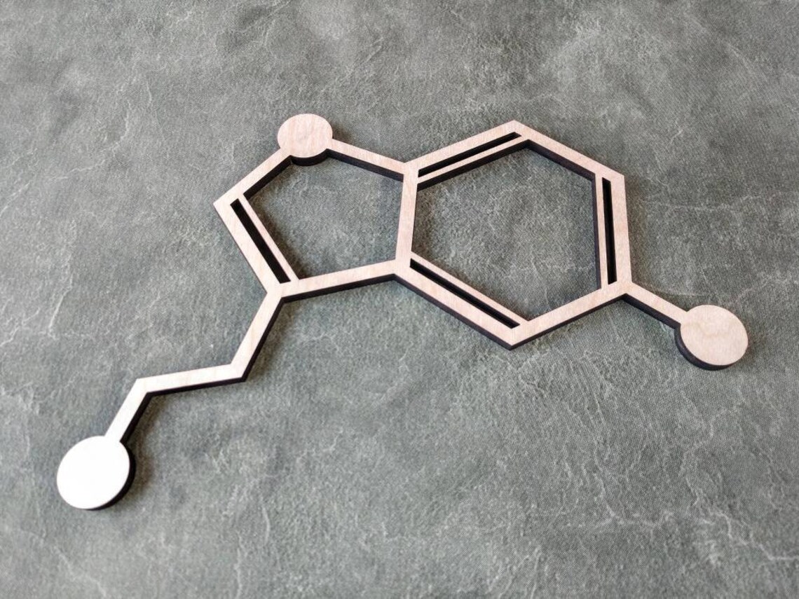 Serotonin Wall Decor, Contemporary Molecule Art, Happy Chemical Wall ...