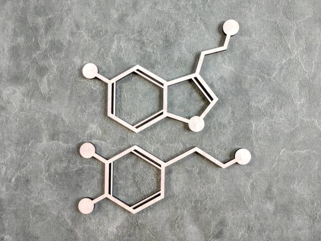 Dopamine & Serotonin Molecules, Happy Chemical Wall Decor, Psychology ...