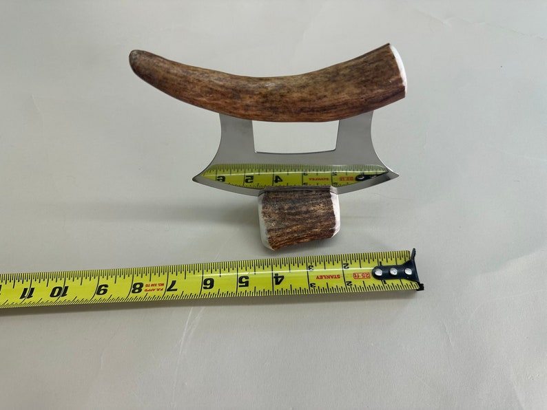 Real Antler Ulu Knife (real Antler Handle, and Base) Unique Kitchen ...