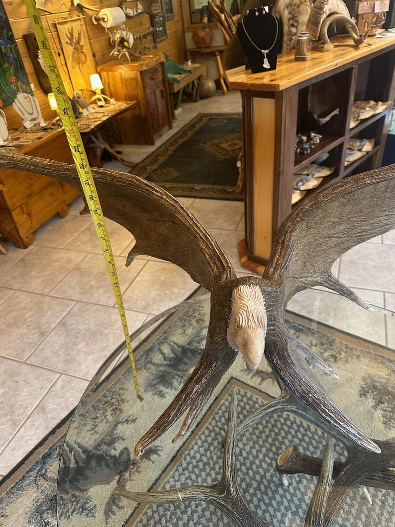 Eagle Head Carving on Double Moose Antler Paddle: Idaho Rustic Decor - Etsy