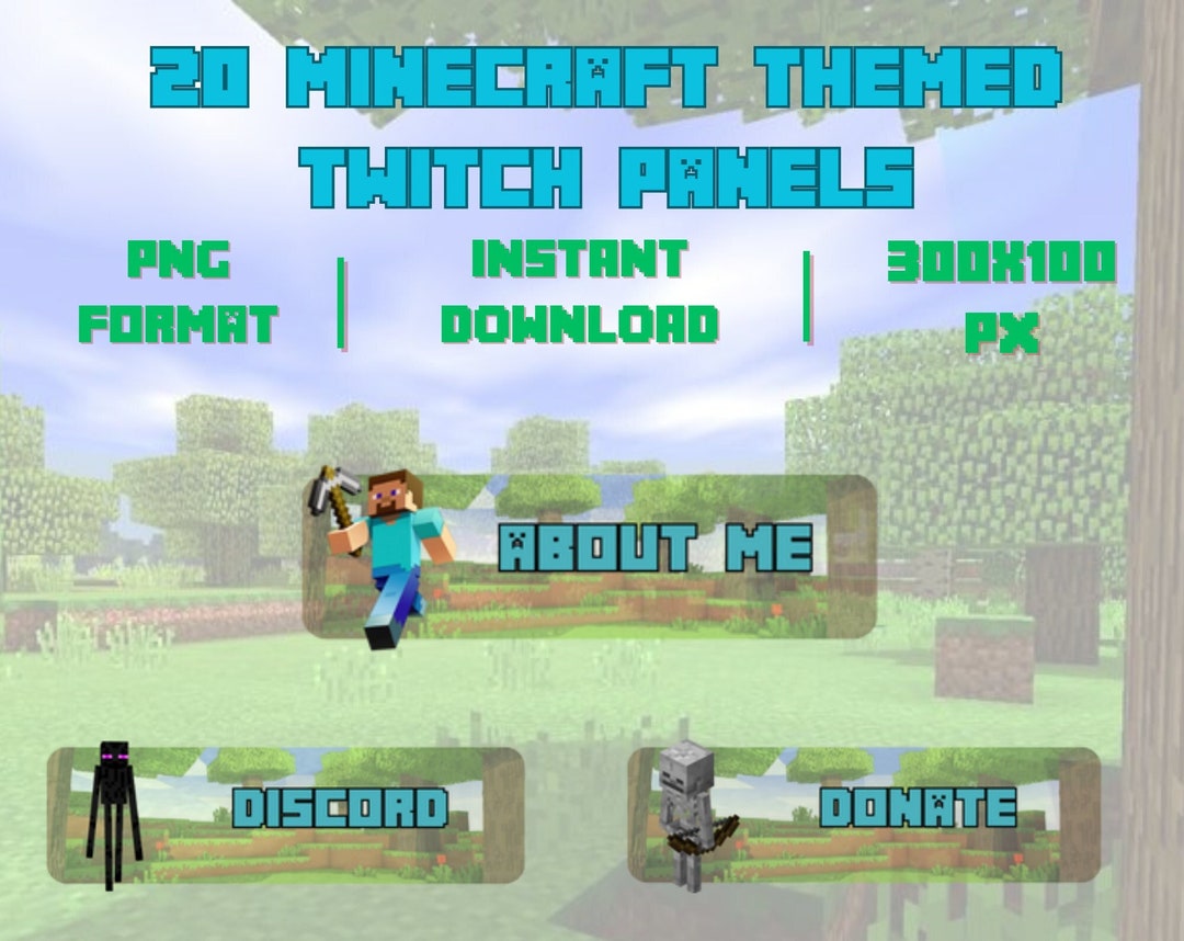Minecraft Twitch Panels Digital Download Minecraft Streaming - Etsy ...