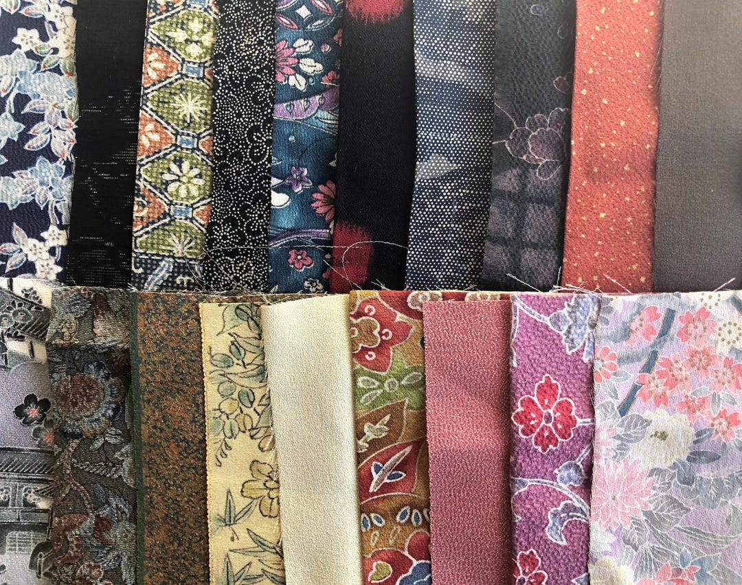 Lot 620 | Japanese Kimono Silk Fabric Remnants for Quilting, Crafting, Patchwork | Varying ...