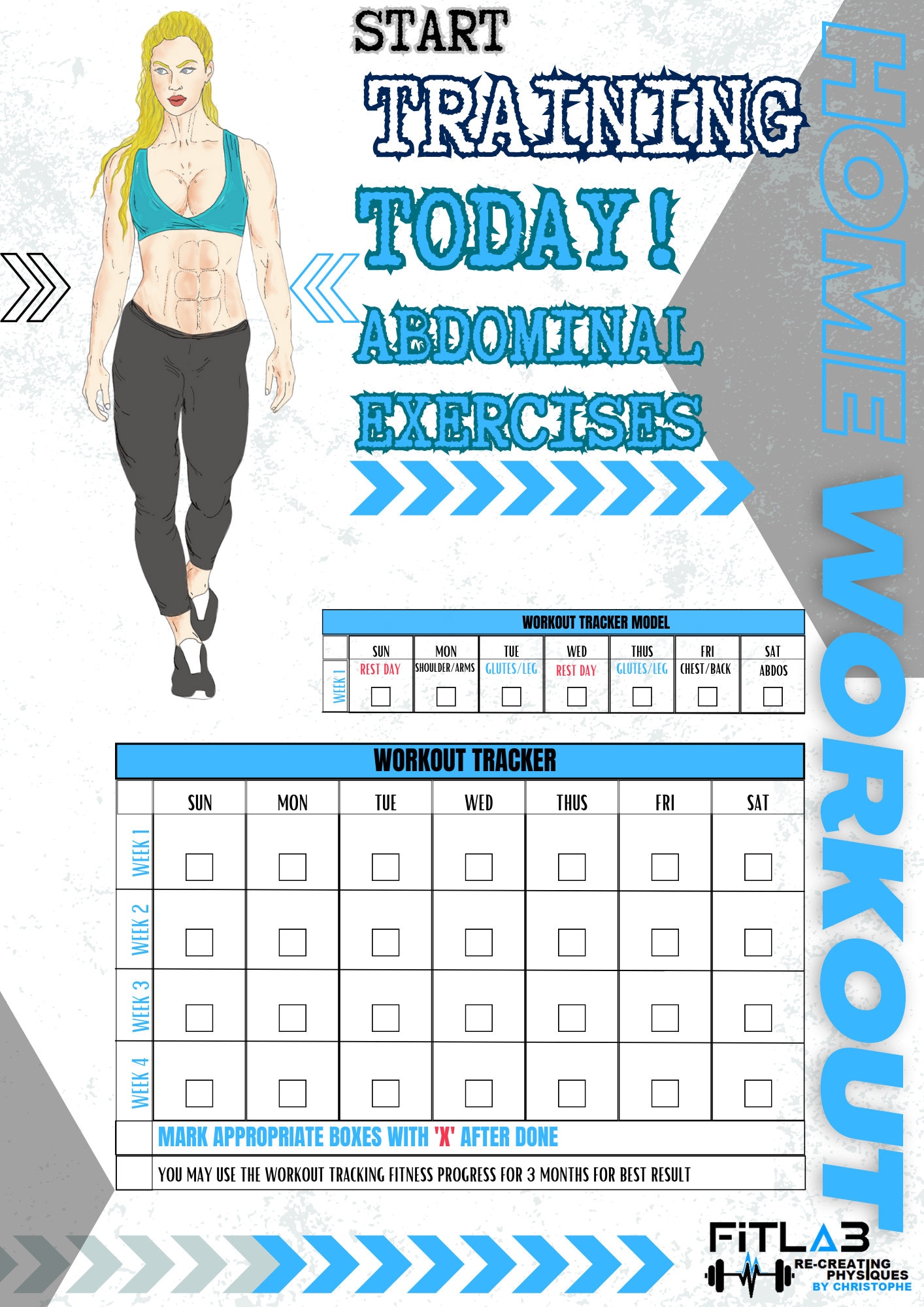 Abdominal Tracker Exercises Workout for 1 Month - Etsy