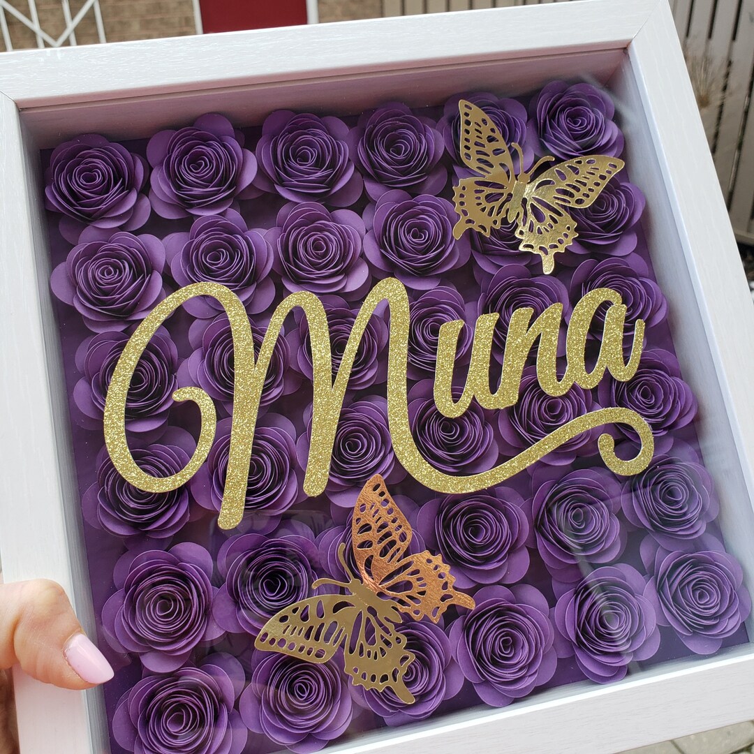 Custom Shadow Box Gift Flower Shadowbox for Anniversary Birthday ...