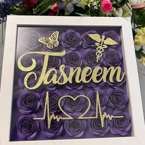Graduation Shadow Box Custom Flower Shadowbox Gift for Valentine's Day ...