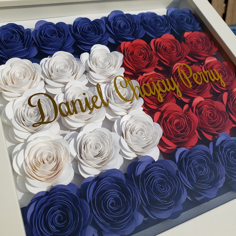 Personalized Name Shadow Box Custom Flower Shadow Box Birthday ...