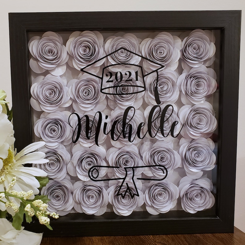 Graduation Shadow Box/personalized Flower Shadow Box/valentine's Day ...