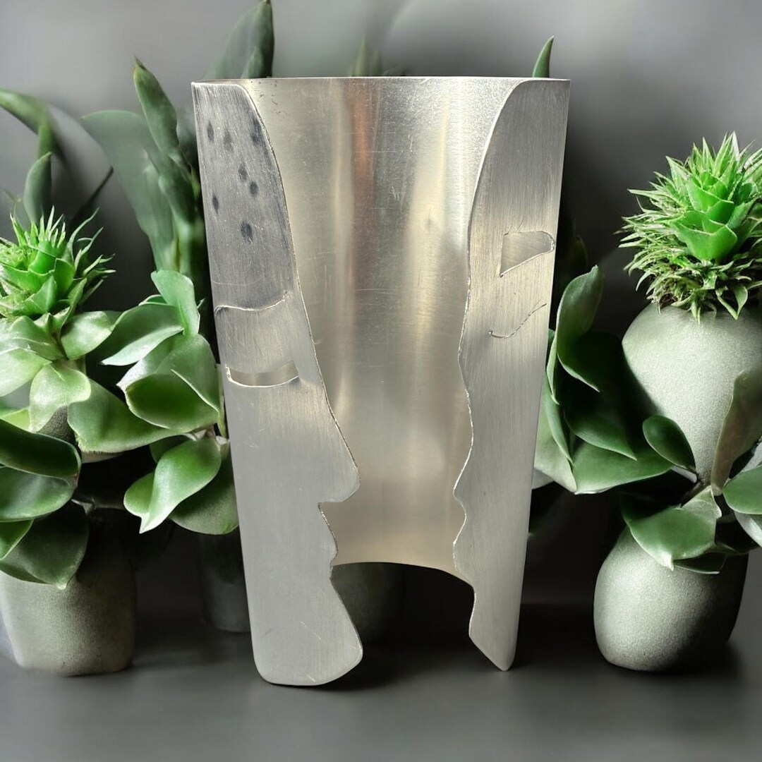 Handmade Aluminum Face Sculpture: Modern Abstract Metal Cuff Bangle - Etsy
