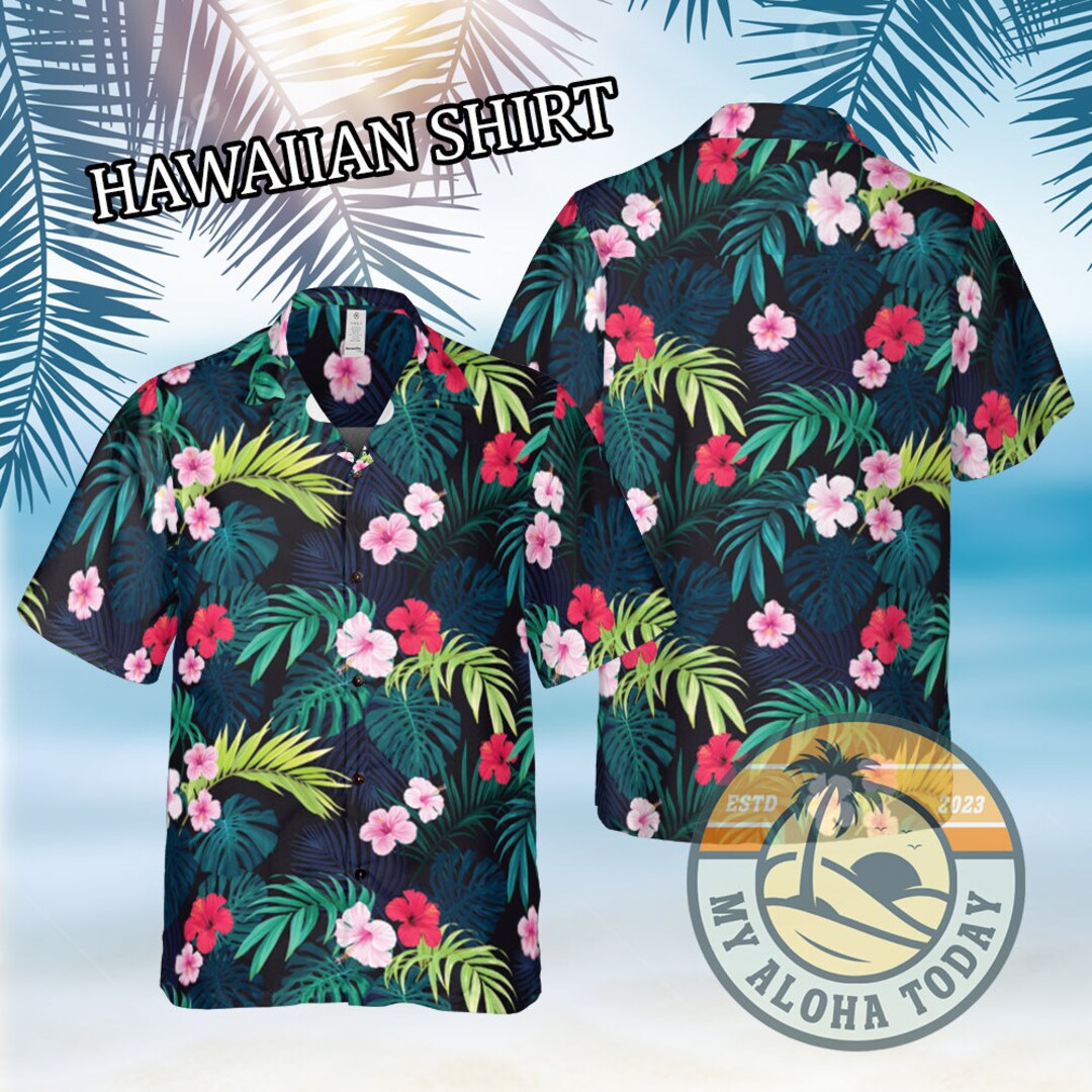 Colorful Vintage Exotic Jungle Flower Hawaiian Shirt hawaiian Shirt for ...
