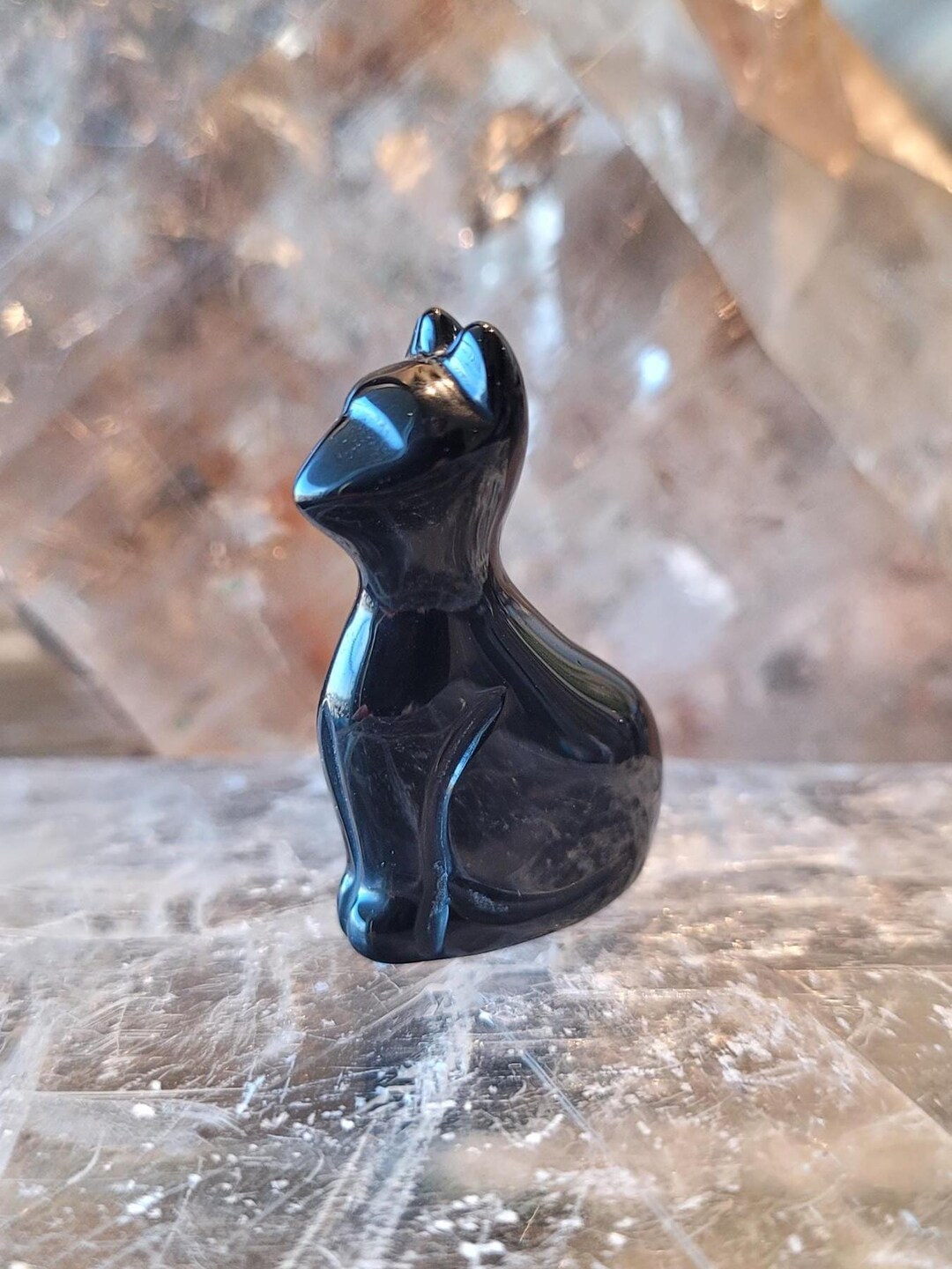 Natural Black Onyx Sleek Cat Animal Carving, 8g, 36mm - Etsy