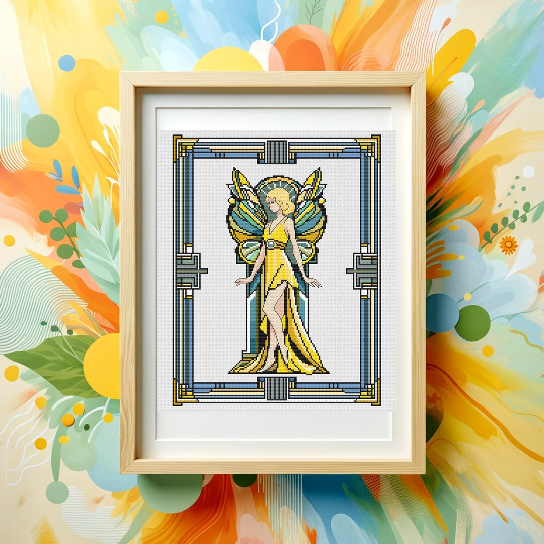 Art Deco Summer Fairy Cross Stitch Pattern - Etsy