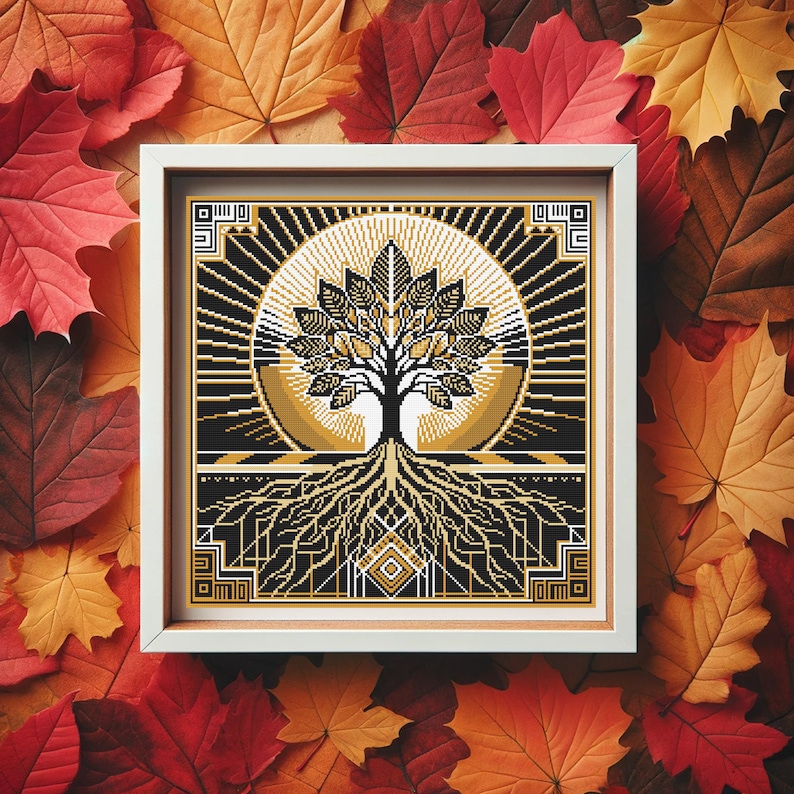 Art Deco Tree of Life Cross Stitch Pattern - Etsy