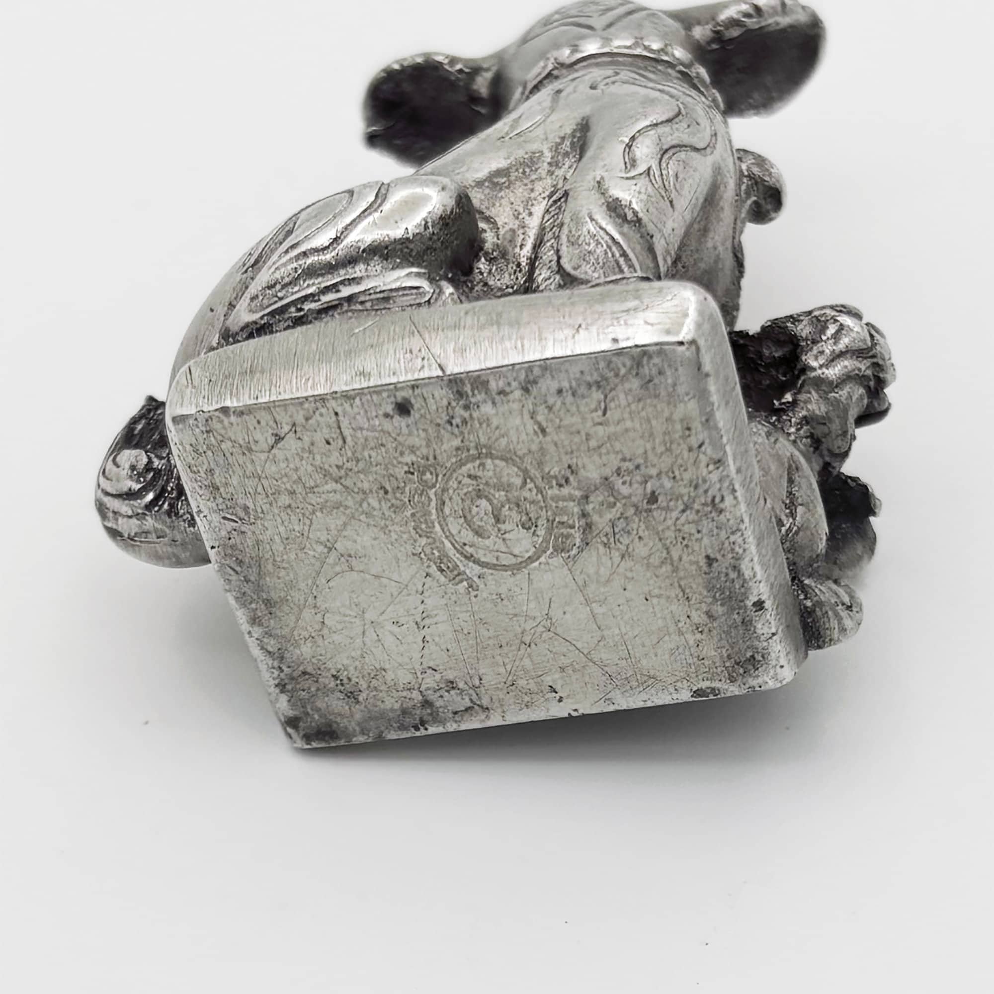 Rare Foo Dog Figurine, Solid Fine Pewter, Intricately Carved, 2" X 1 ...