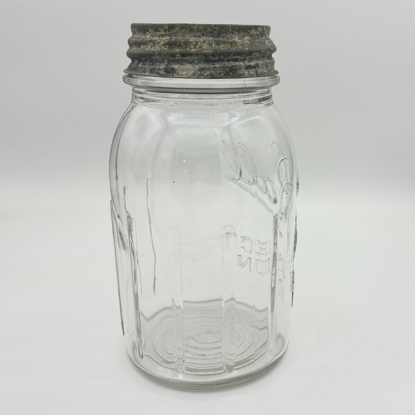 Vintage Quart-sized Clear PERFECT MASON Ball Jar With 8 Gripper Ribs ...
