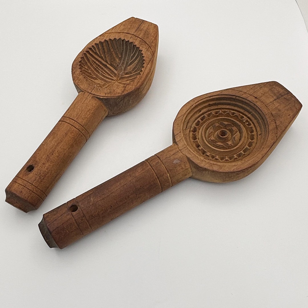 Rare and Special Heirloom Wooden Butter Molds, Set of Two, 1920s - Etsy