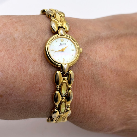 Vintage Ladies Citizen Gold-tone Wind-up Link Watch w… - Gem