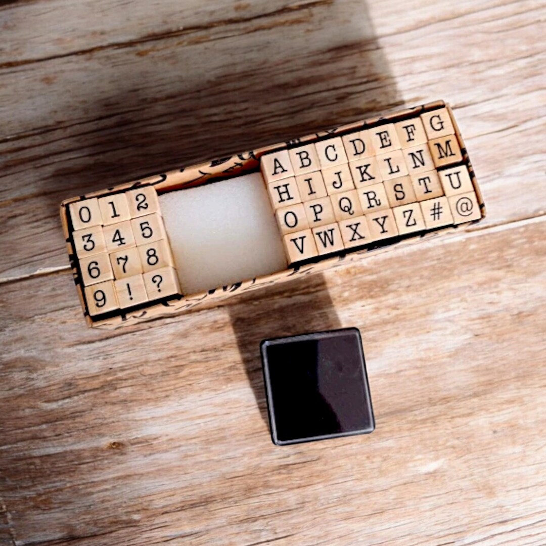 Alphabet Letter Stamps Set, Number Stamps, Alphabet Stamp Set, Wooden ...