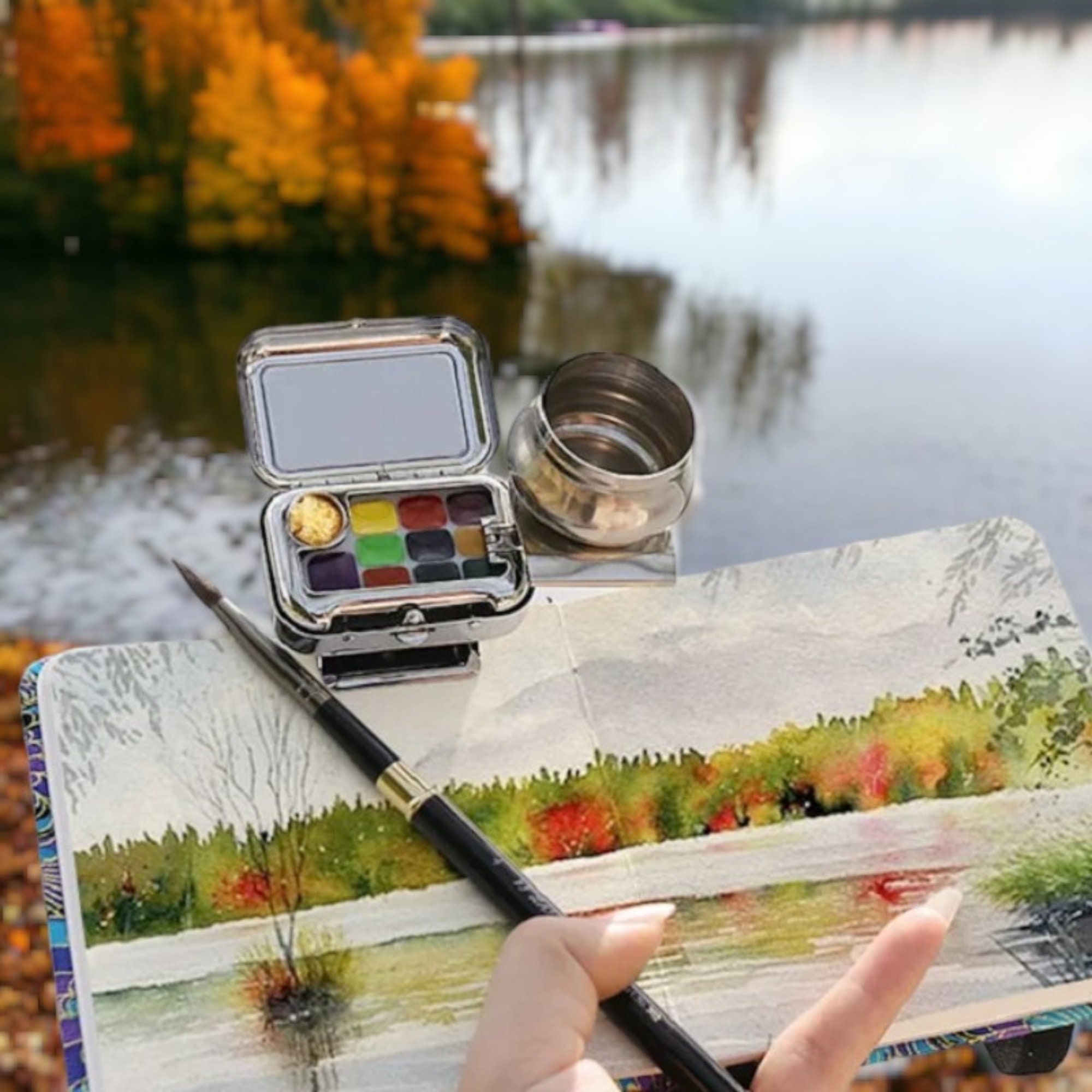 Mini Portable Watercolor Set, Watercolor Palette, Watercolor Supplies ...