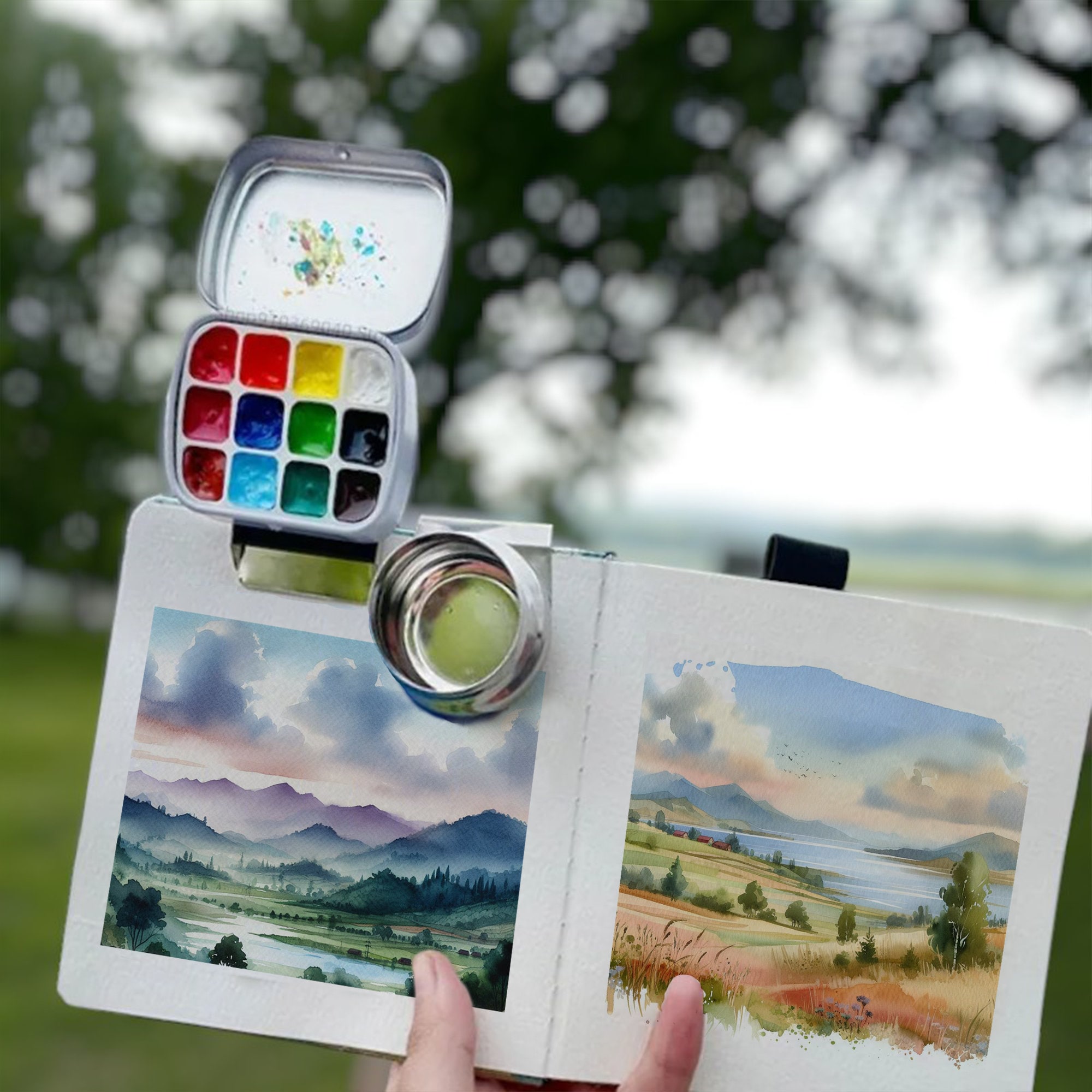 Travel Watercolor Paint Set, Watercolor Palette, Artist Paint Palette ...