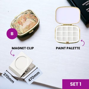 Paint Palette Set, Mini Paint Box, Portable Artist Paint Palette ...