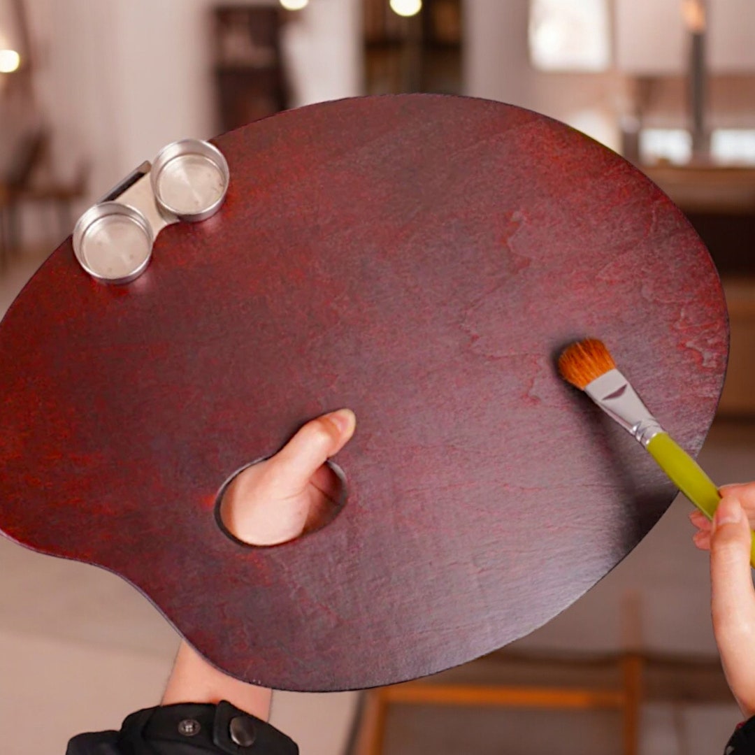 Artist Paint Palette, Wooden Paint Tray, Acrylic Painters Palette ...