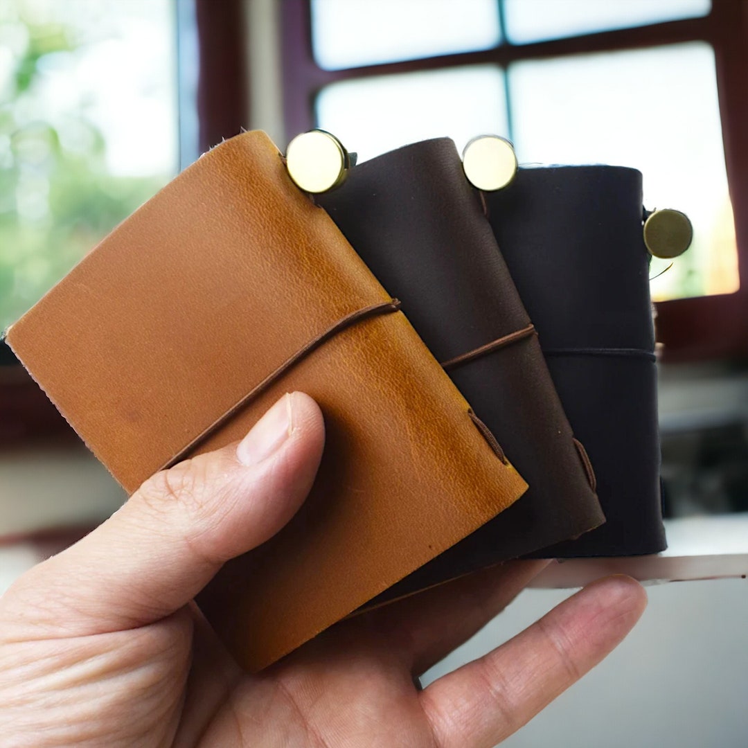 Pocket Leather Notebook, Personal Journal Organizer, Small Leather ...