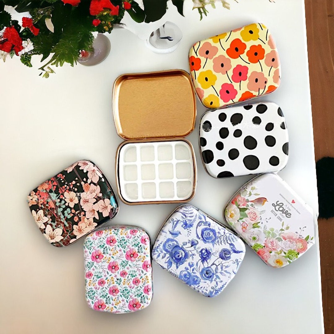 Mini Paint Box, Portable Travel Box Painting, Metal Watercolor Palette ...