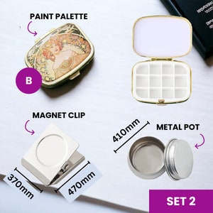 Paint Palette Set, Mini Paint Box, Portable Artist Paint Palette ...