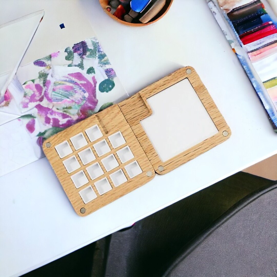 Mini Paint Palette, Wooden Watercolor Box, Travel Watercolor Kit ...