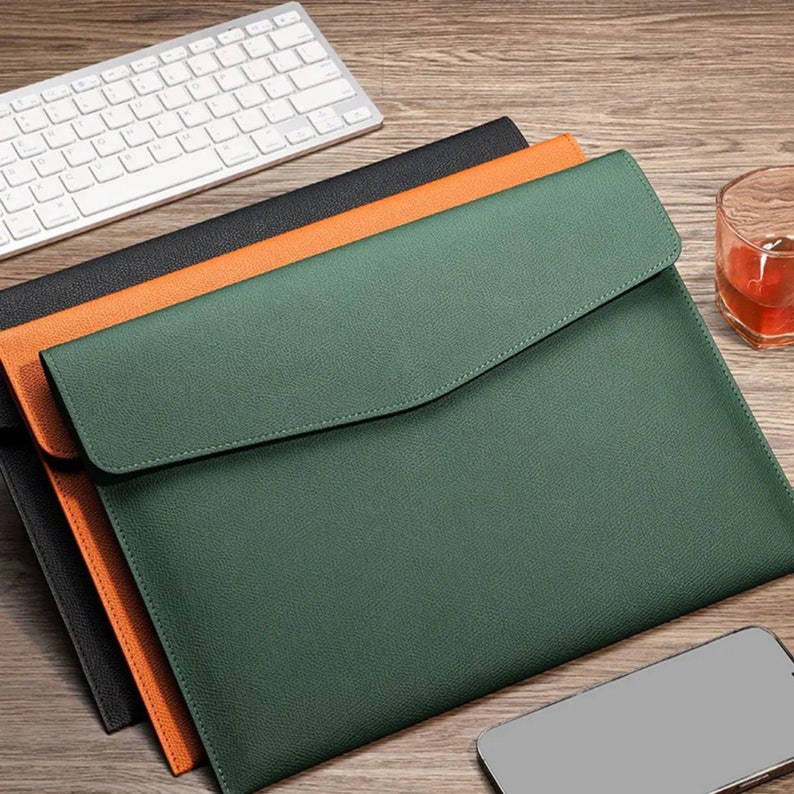 Travel Documents Holder, Leather A4 File Bag, Waterproof File Folder ...