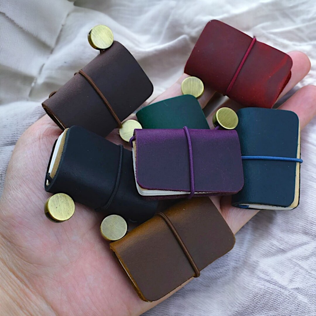 Tiny Notebook, Small Leather Notebook, Pocket Planner, Mini Leather ...