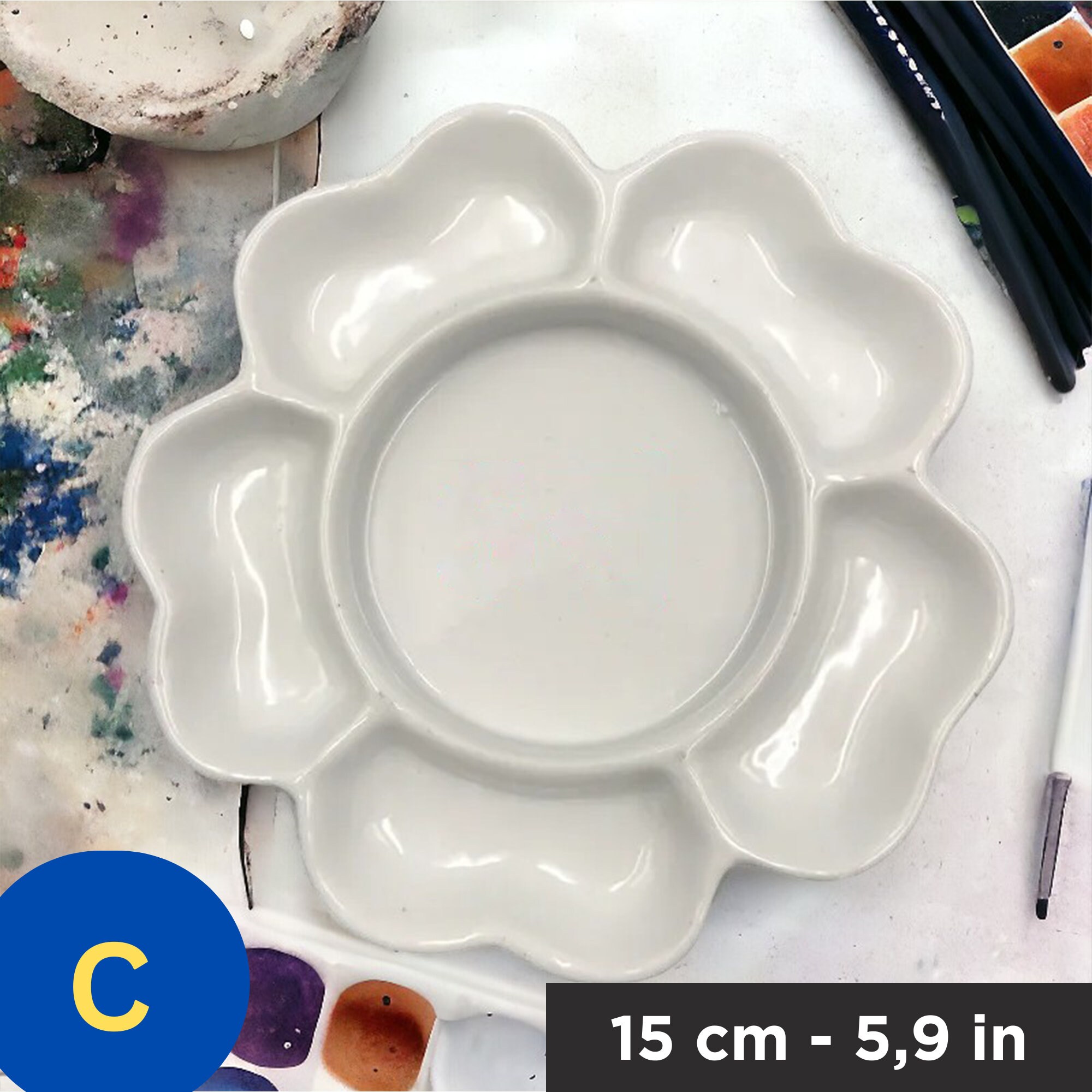 Ceramic Paint Palette, Artist Paint Palette, Color Mixing Palette, Art ...