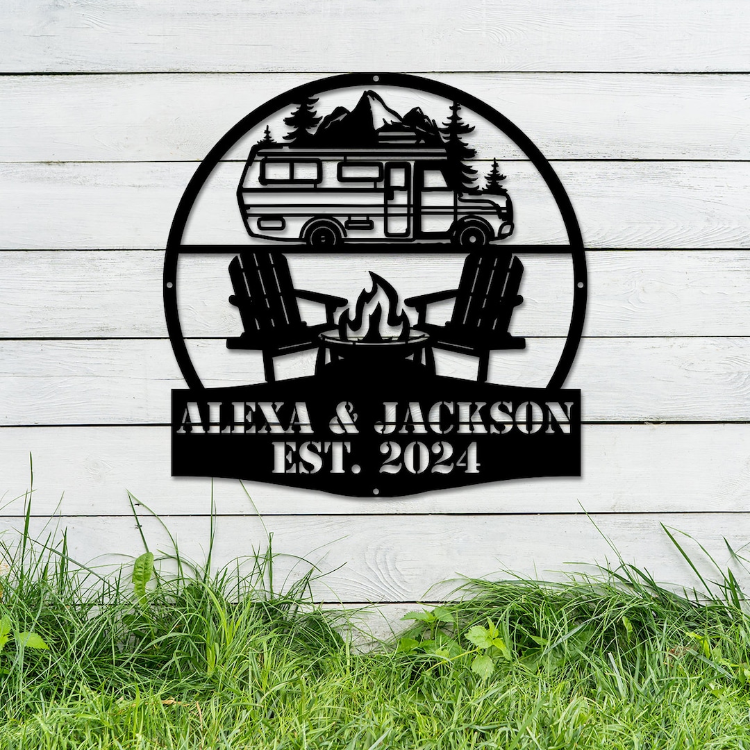Custom Camping Sign, Camping Metal Sign, Camper Gifts, Mountain Camping Sign, Camping Decor ...