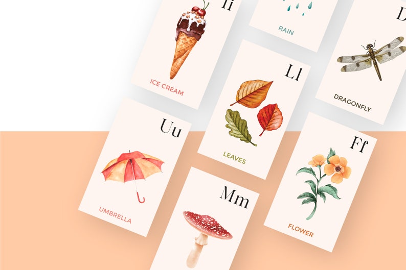 Alphabet Flash Cards - ABC Montessori Flash Cards - Home School ...