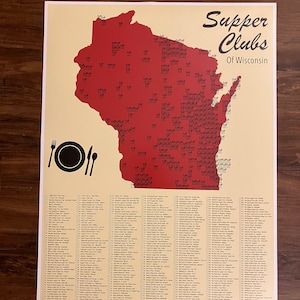 Wisconsin Supper Club Map - Digital Download - Etsy