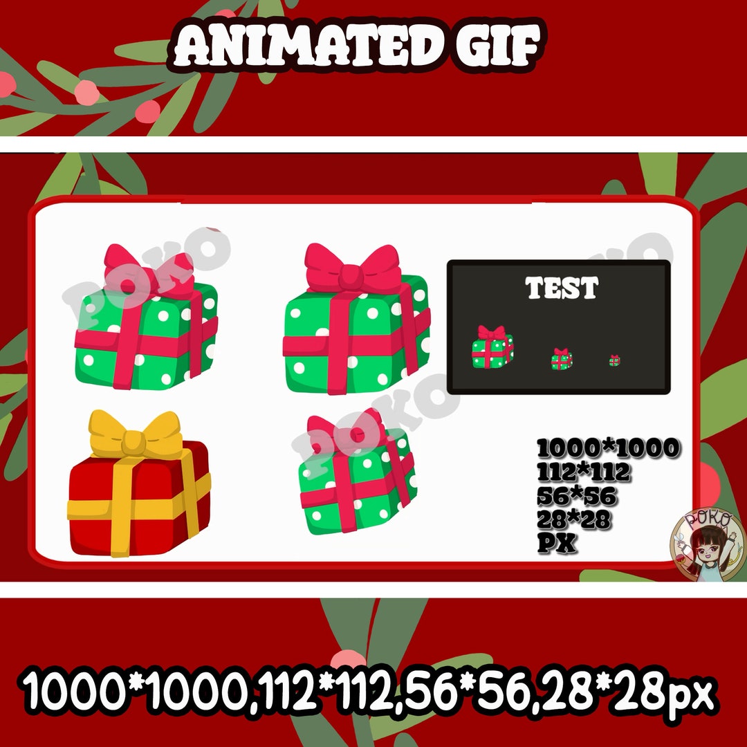 ANIMATED GIFTS EMOTE - Gift Box , Twitch Emote ,stream Emote ,animated ...