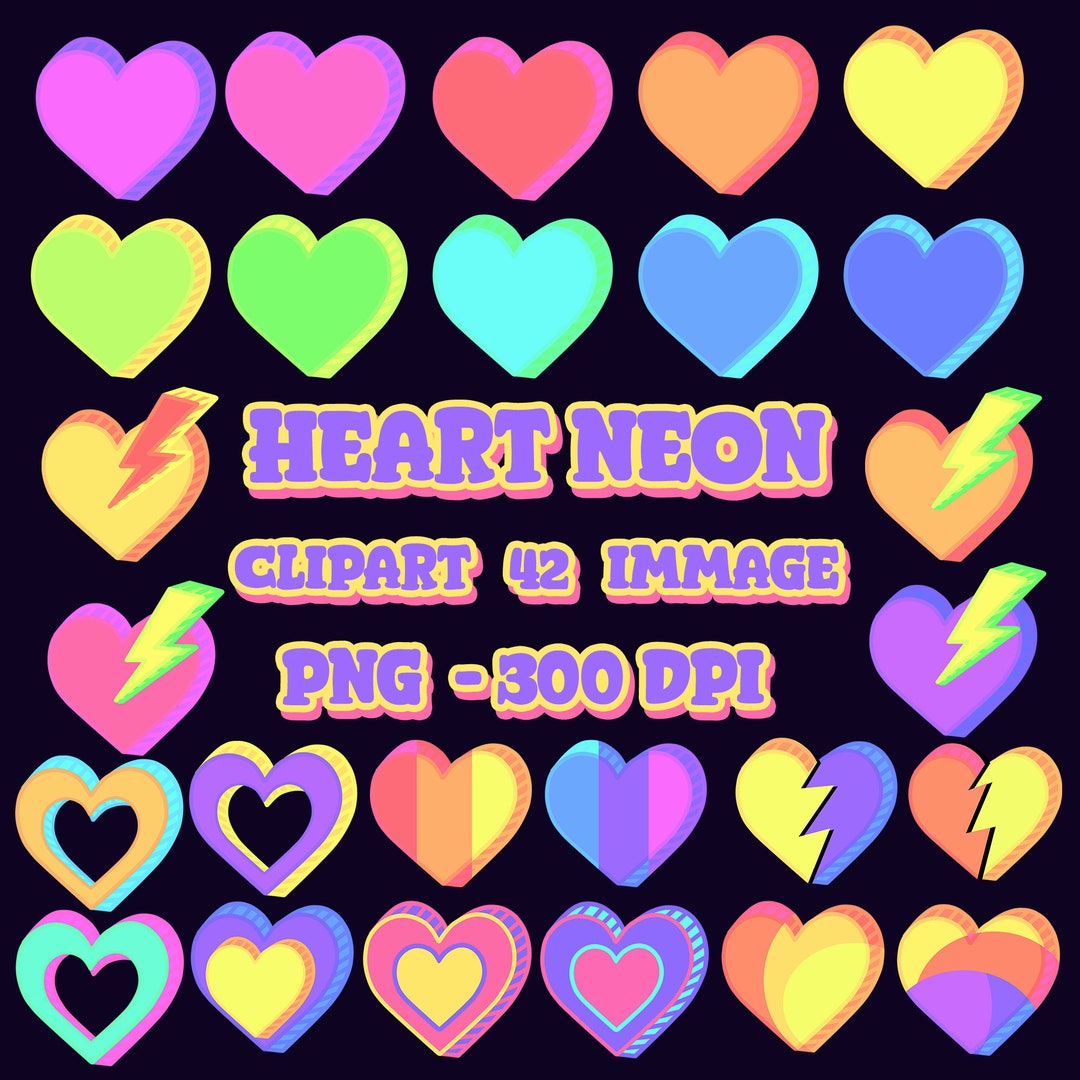 HEART NEON Colors 42 Png Clipart - Valentine Png , Love Clipart ...