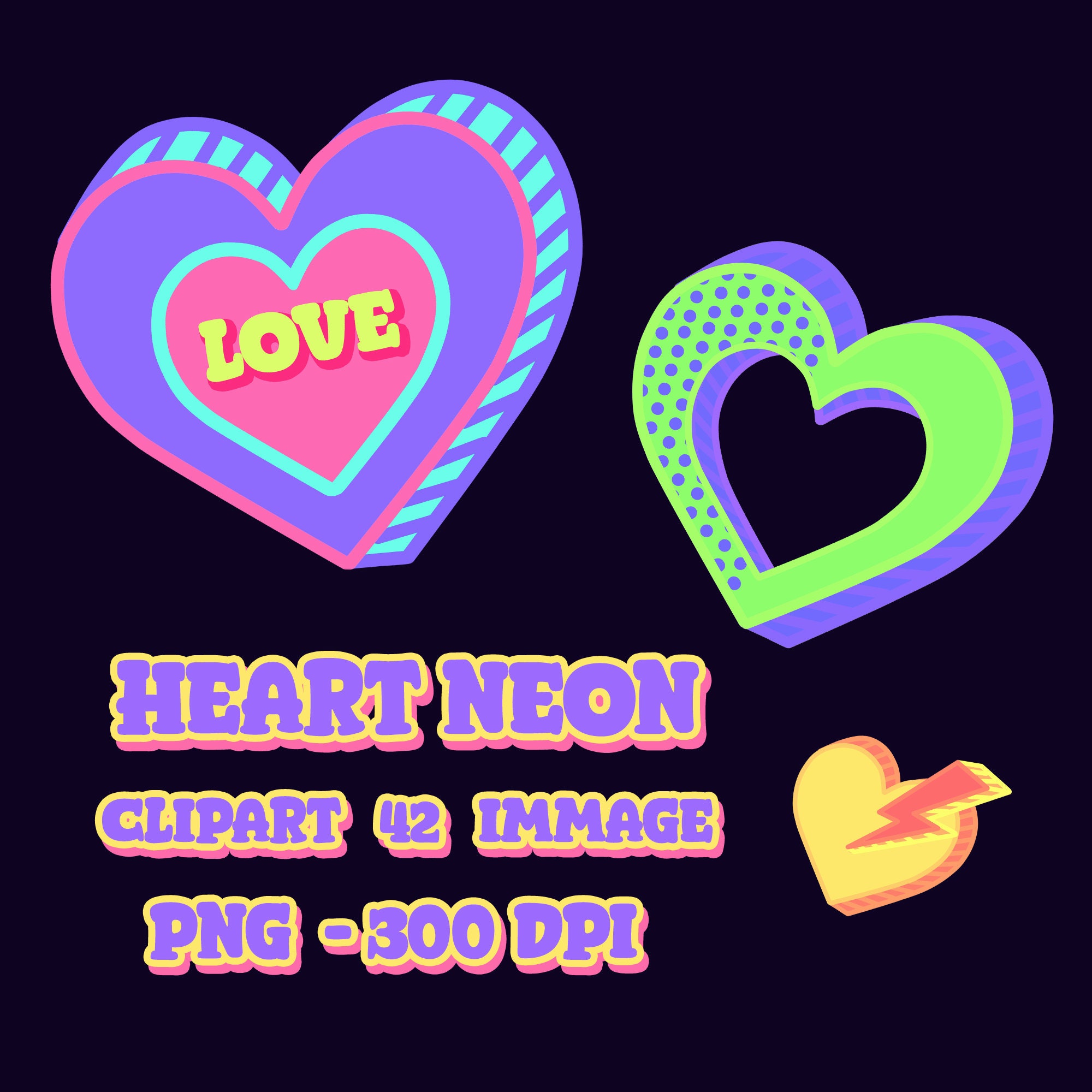 HEART NEON Colors 42 Png Clipart - Valentine Png , Love Clipart ...