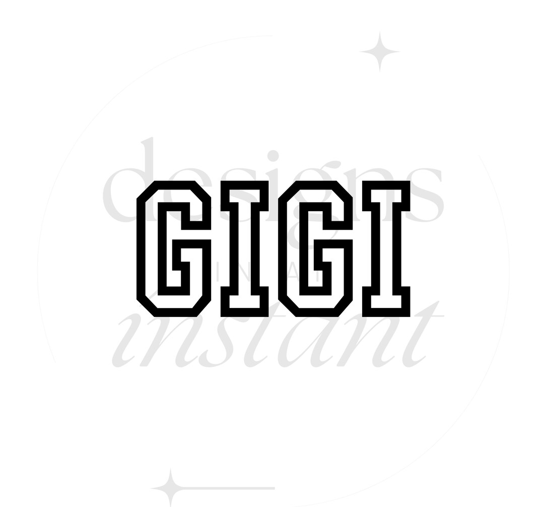 Gigi Block Lettering Instant Download Black and White, Gigi Instant ...