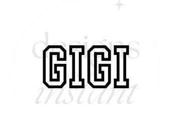 Mimi Block Lettering Instant Download Black and White, Mimi Instant ...