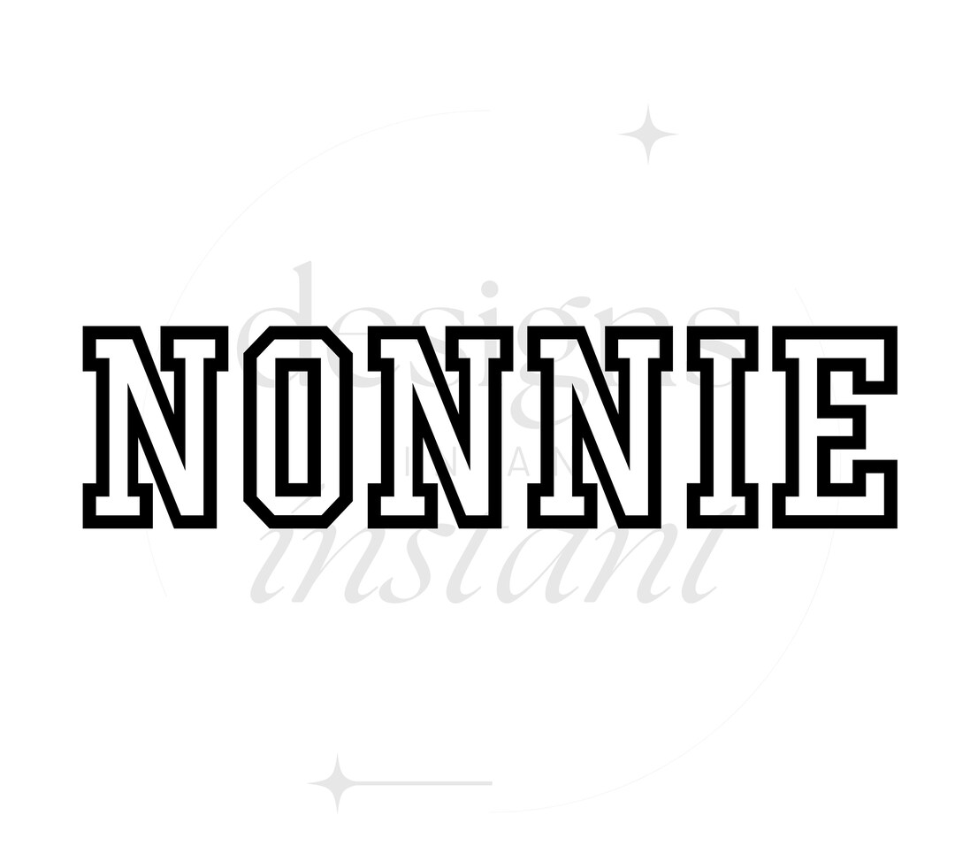 Nonnie Block Lettering Instant Download Black and White, Nonnie Instant ...