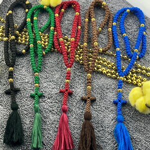 Orthodox Blue Prayer Rosary 100 Knots, Brojanica, Christian Komboskini ...