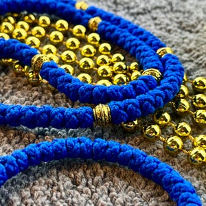 Orthodox Blue Prayer Rosary 100 Knots, Brojanica, Christian Komboskini ...